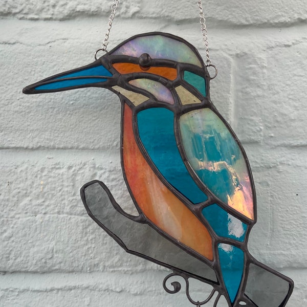 Kingfisher Stained Glass - Etsy