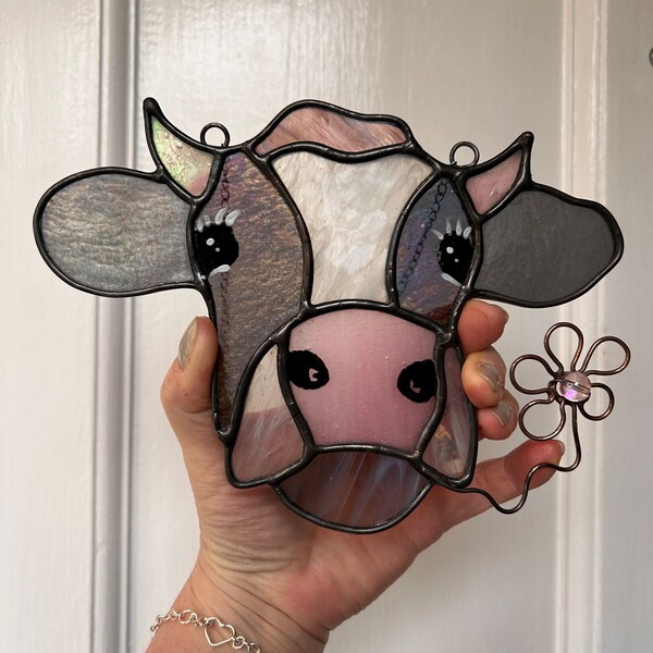 Stained Glass Cow - Etsy
