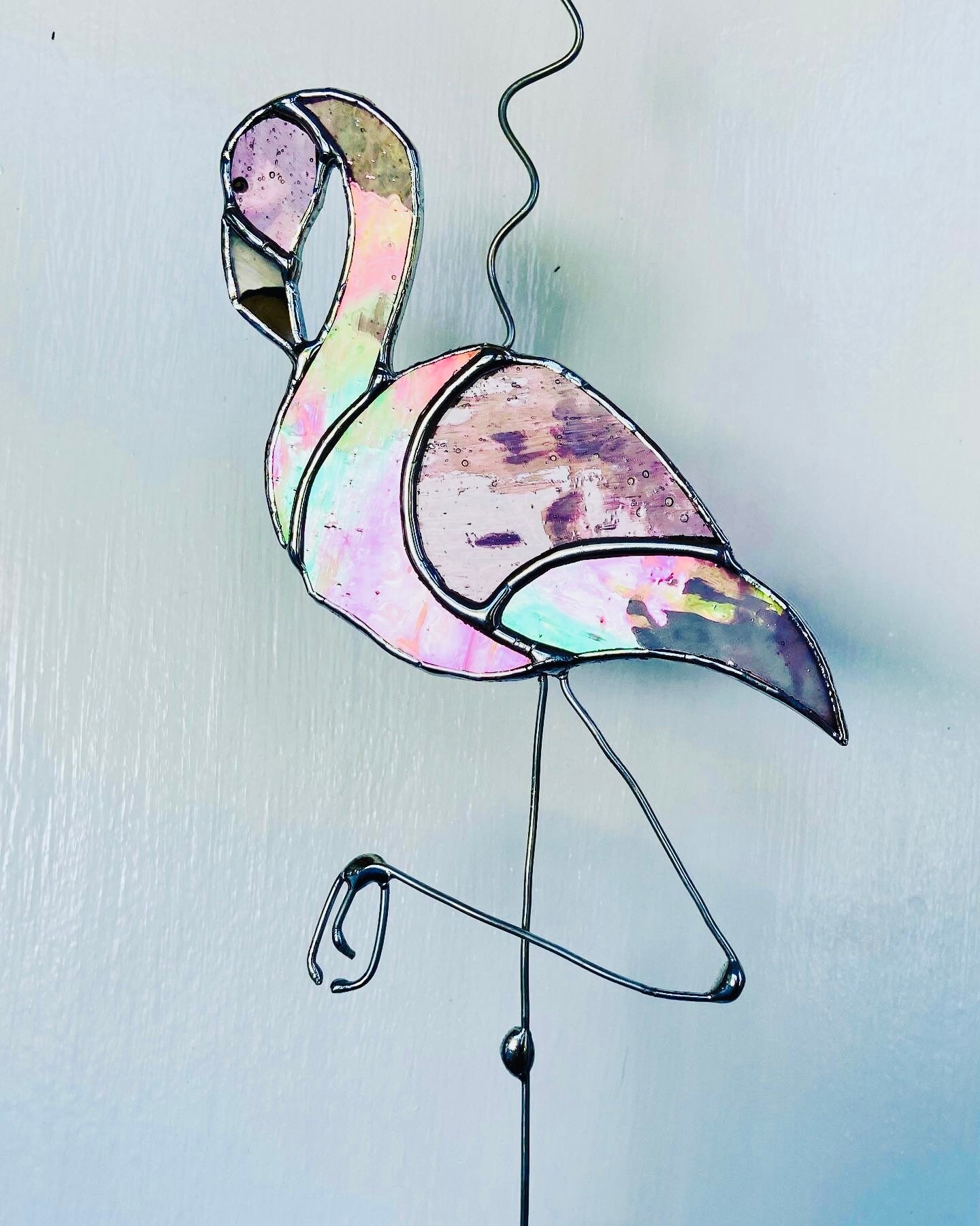 Stained glass Flamingo made to orderapprox 18cm tall | Etsy