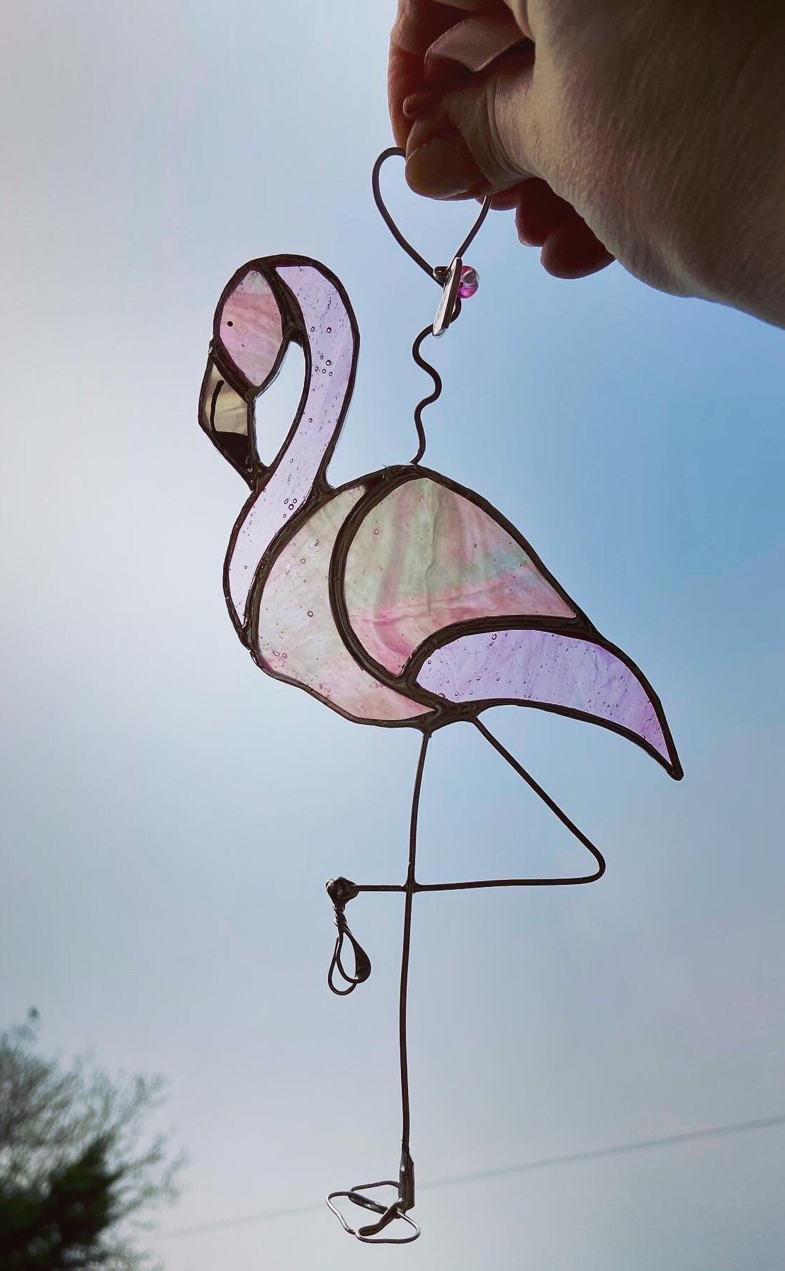 Stained glass Flamingo made to orderapprox 18cm tall | Etsy