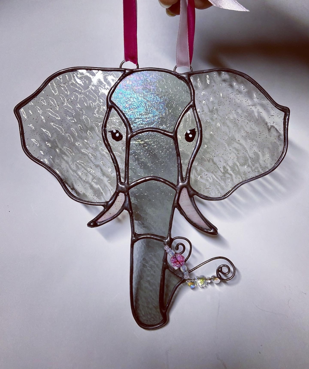 Elephant Stained Glass Art - Etsy