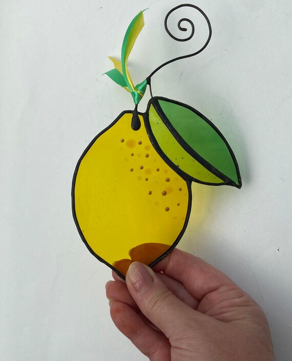 Handmade Stained Glass Lemon Measures Approx 12 X 10cm | Etsy