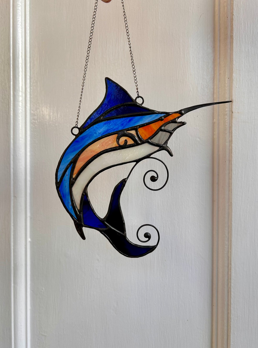 Marlin / Swordfish Handmade Stained Glass - Etsy