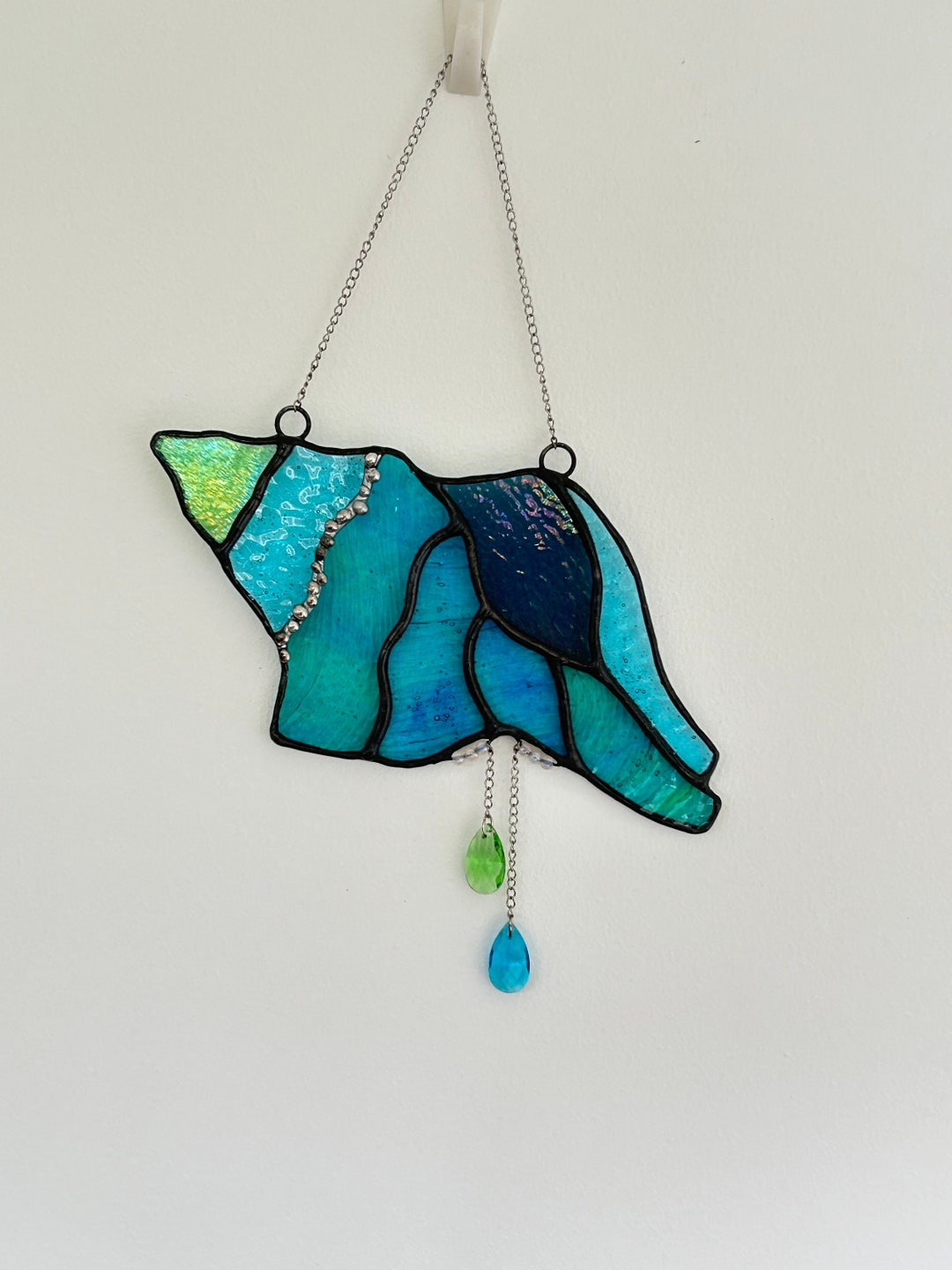 Handmade to Order Stained Glass Conch Shell (measuring Approx 21 X 12cm ...