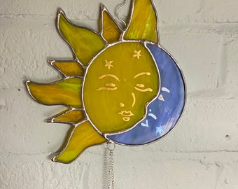 Stained Glass Sun Face - Etsy