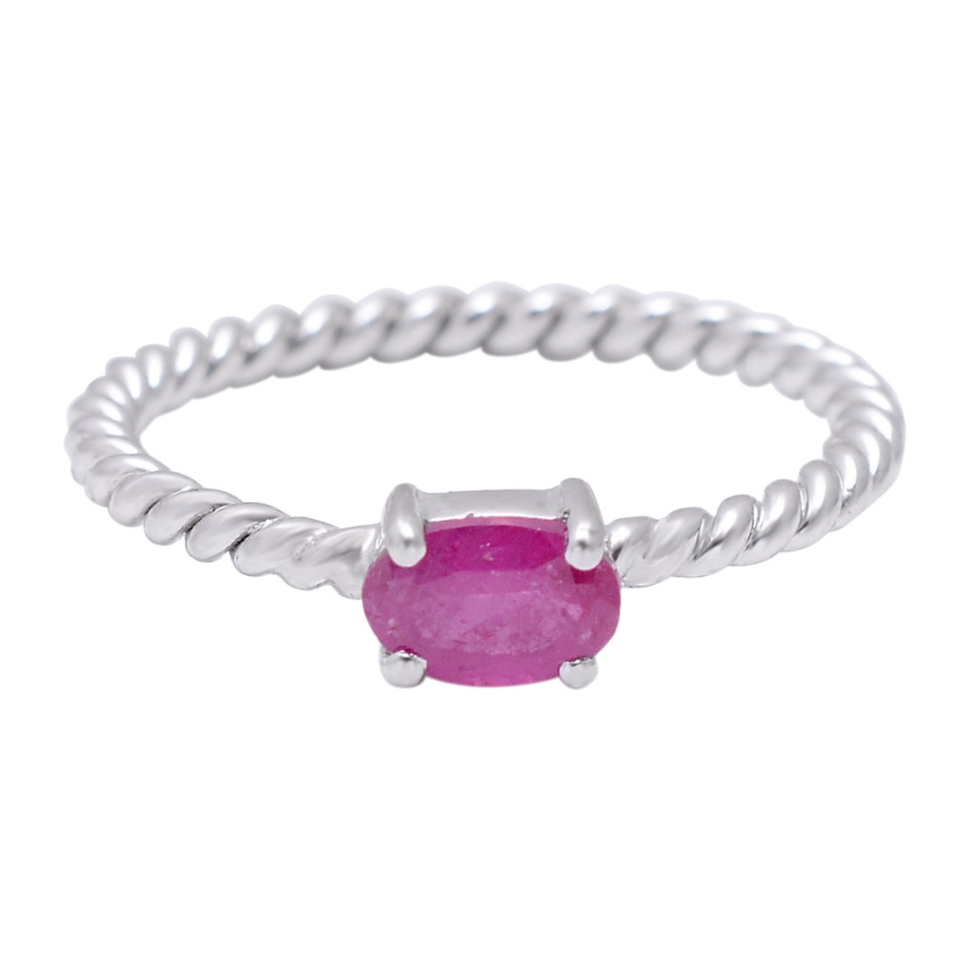 Pandora Natural Ruby Twisted Wire Sterling Silver 925 Ring - Etsy