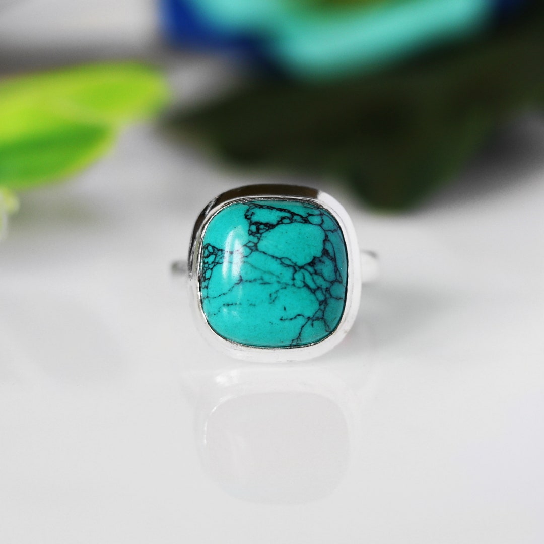 Natural Turquoise Ring , Gemstone Ring , Turquoise Ring , 925 Silver ...
