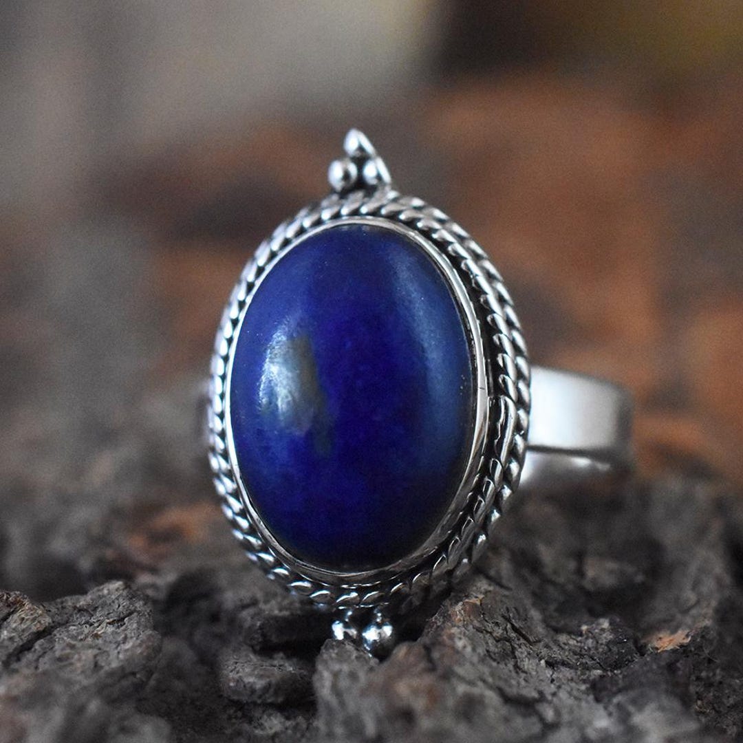 Silver Ring , Lapis Ring , Lapis Lazuli Ring , Adjustable Ring , All ...