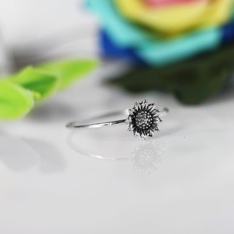 Sunflower Ring, Sunflower Jewelry, Flower Power Ring, Boho Ring ...