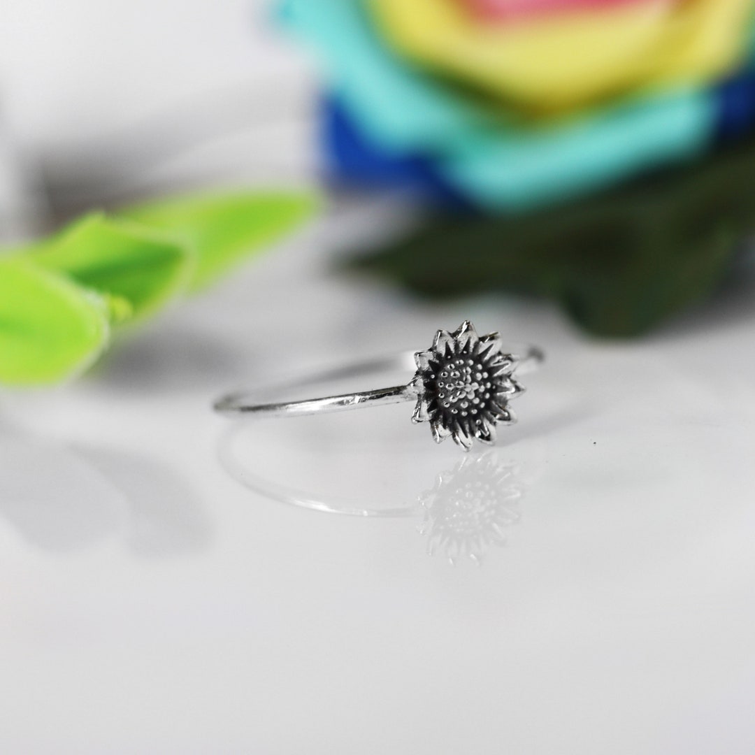 Sunflower Ring, Sunflower Jewelry, Flower Power Ring, Boho Ring, Bohemian Sunflower, Flower ...