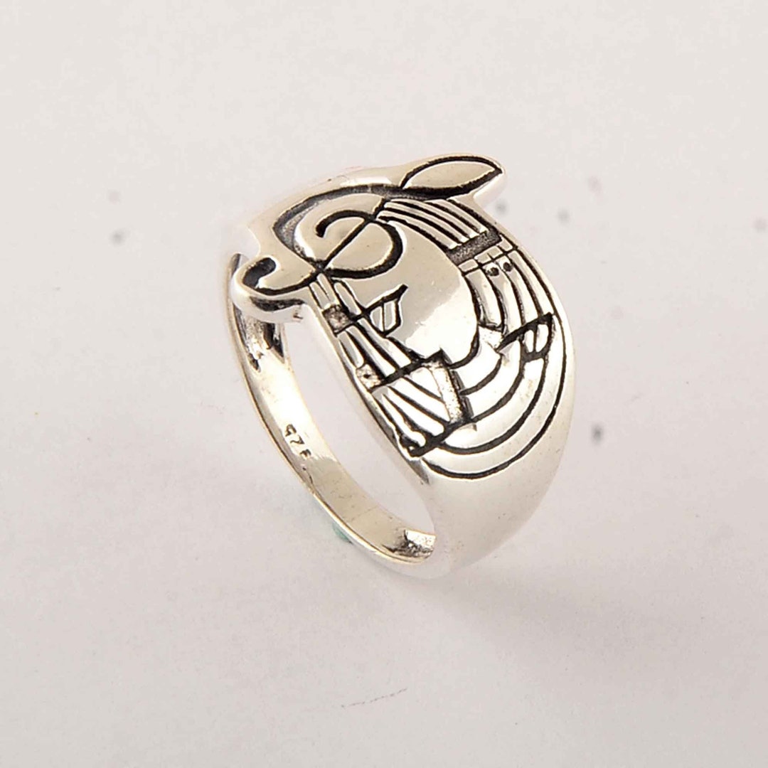 Melody Ring , Musical Notes Ring , Notes Ring , Plain Silver Ring ...