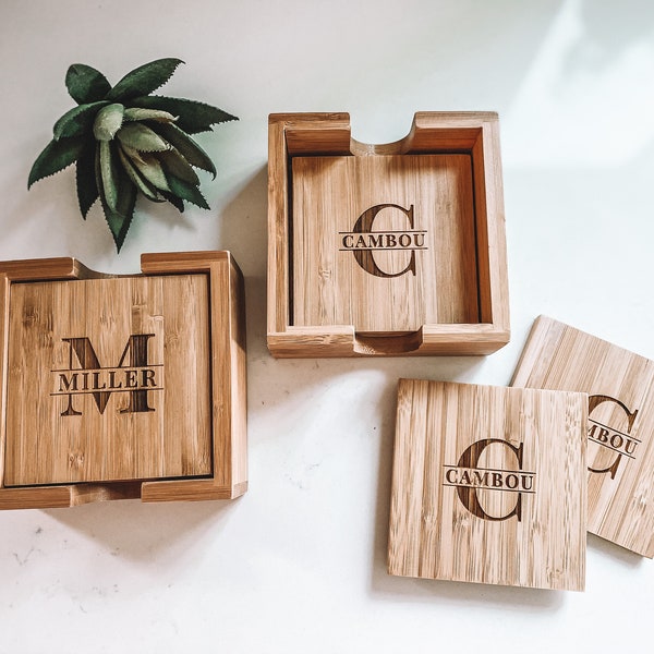 Bamboo Coasters - Etsy