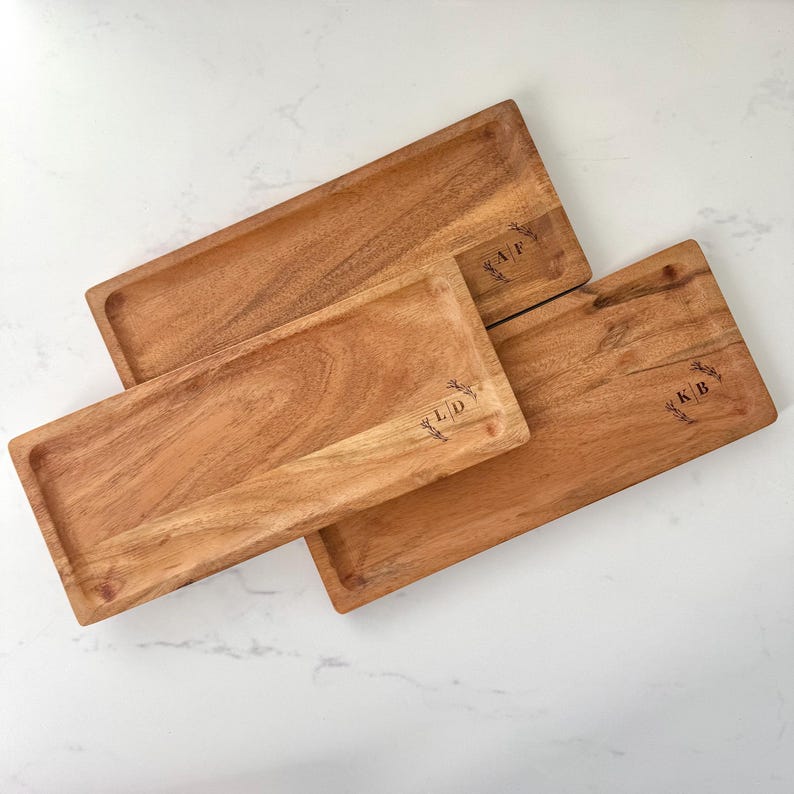 Personalized Wooden Tray: Custom Engraved Gift for Couples, Wedding, or ...