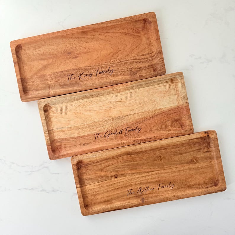 Personalized Wooden Tray: Custom Engraved Gift for Couples, Wedding, or ...