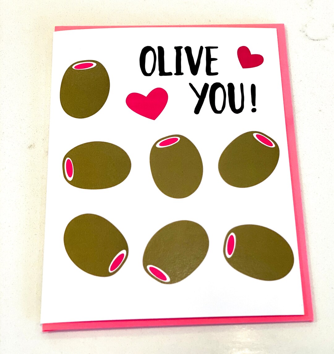 Olive You | Love Card | Valentines Day Card | Blank Inside - Etsy