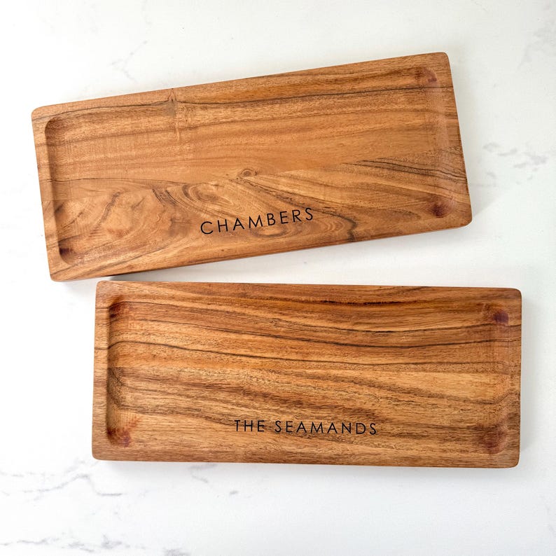 Personalized Wooden Tray: Custom Engraved Gift for Couples, Wedding, or ...