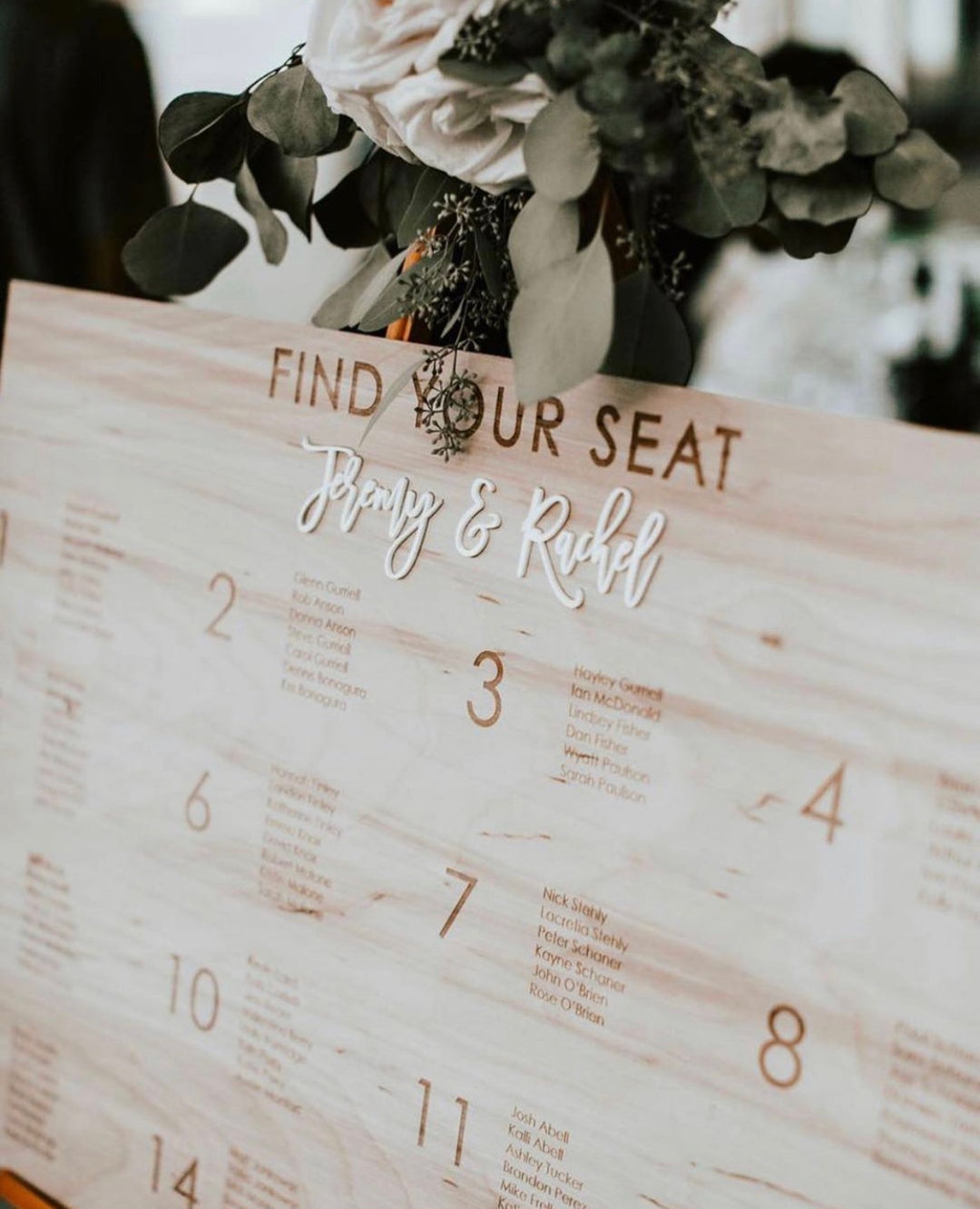 Wedding Guest Seating Chart, Custom Seating Table Chart, Wedding ...