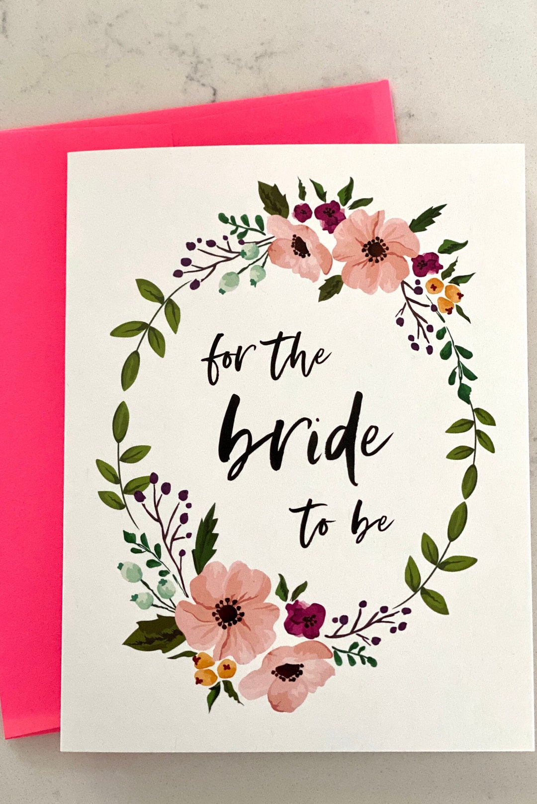 Floral Bride to Be Card: Bridal Shower Card (blank Inside) - Etsy
