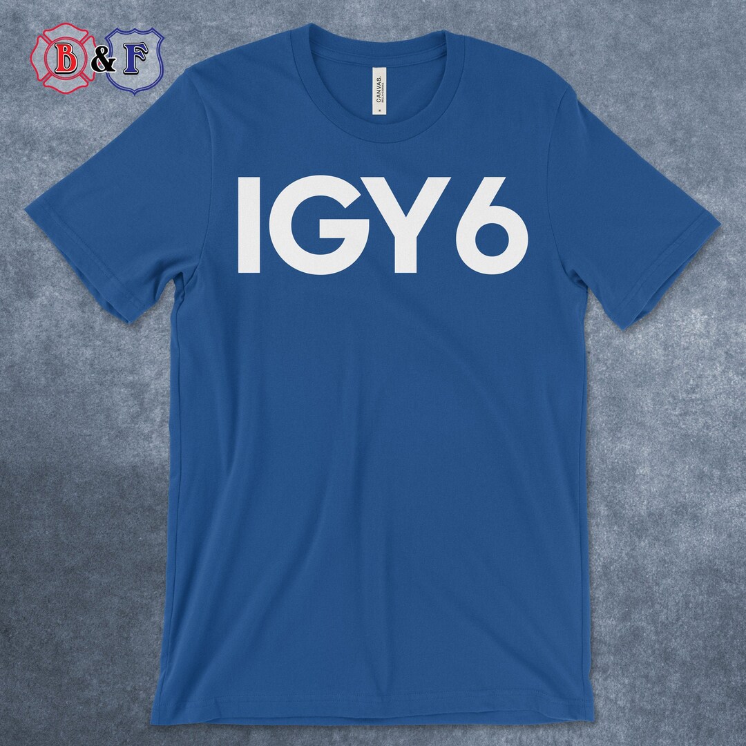 IGY6 i Got Your 6 White Ink Design Men's Bellacanvas T-shirt Blue ...