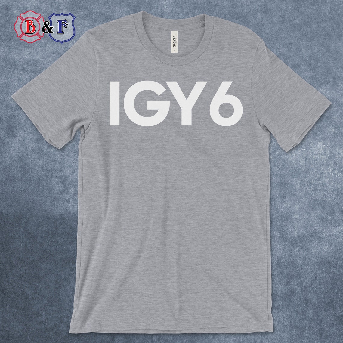 IGY6 i Got Your 6 White Ink Design Men's Bellacanvas T-shirt Blue ...