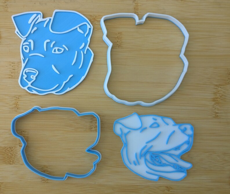 Pitbull Bully Dog Cookie Cutter Embossers & Outline Cutters - Etsy