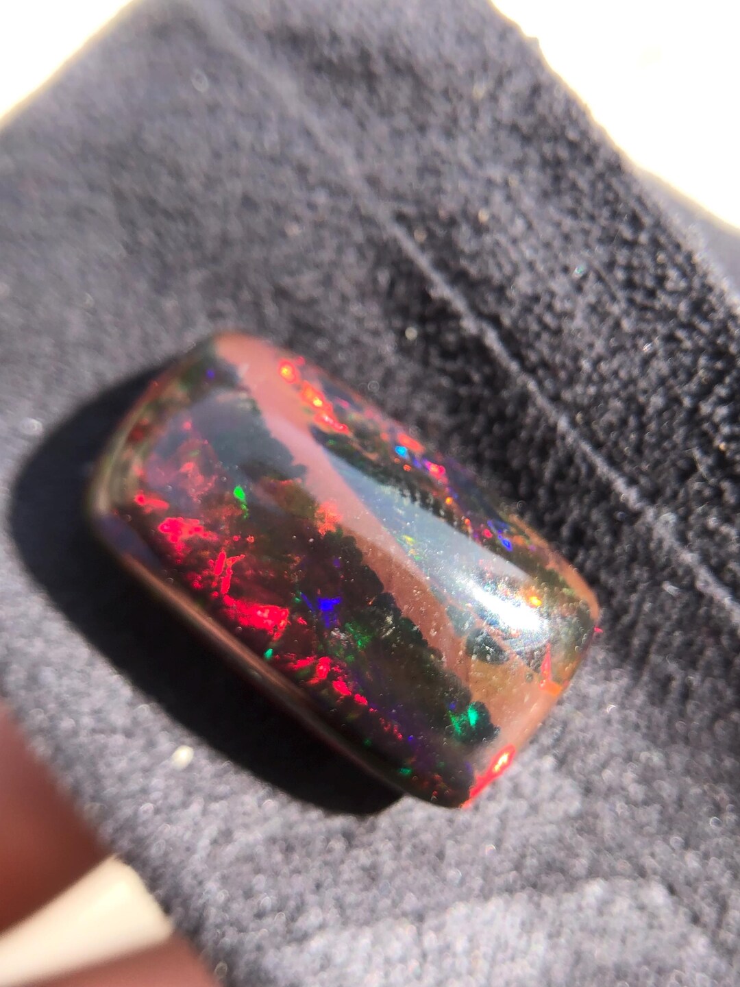 Black Ethiopian Opal Cushion Gemstone | Rainbow Fire, Ring Making ...