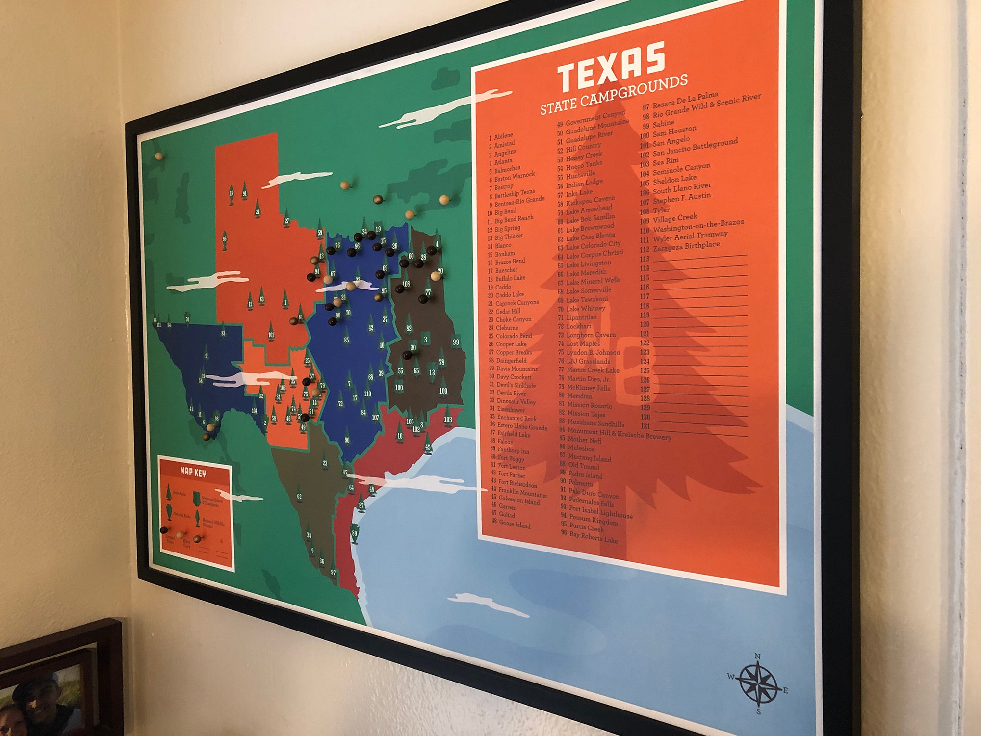 Texas Camping Map - Etsy