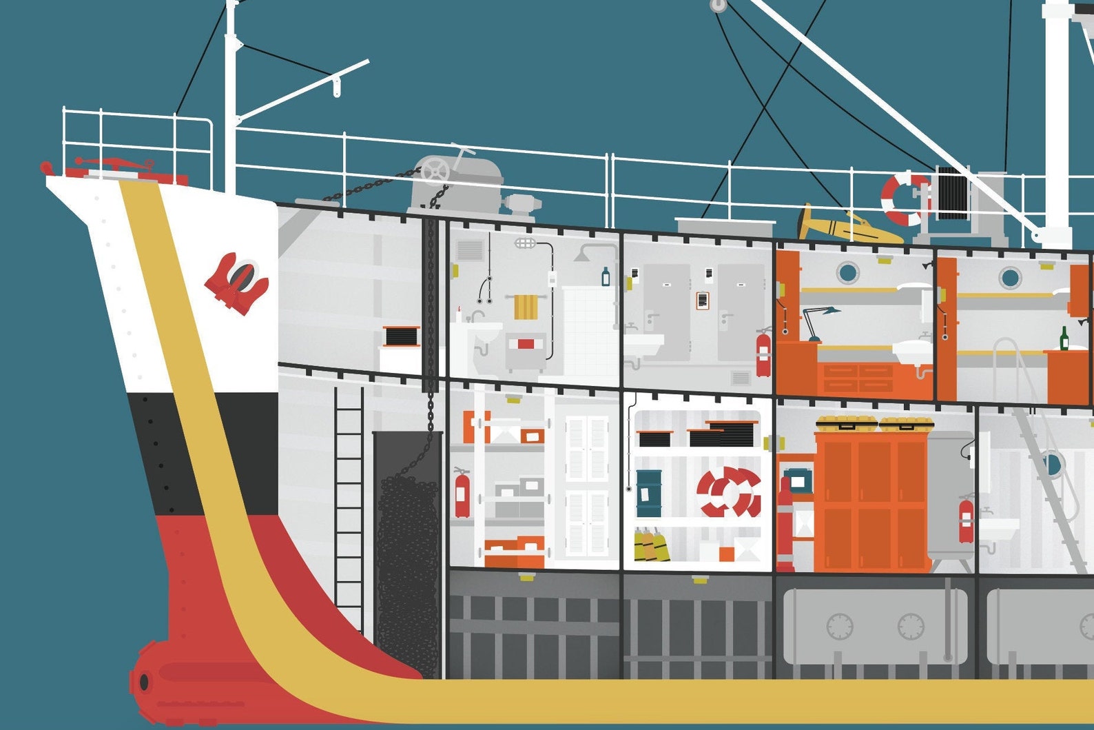 Jacques Cousteau, Calypso Cross Section - Etsy Canada