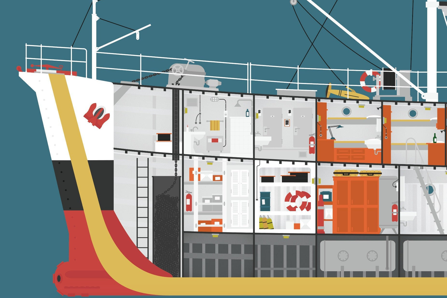 Jacques Cousteau, Calypso Cross Section - Etsy Canada