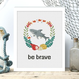 Ocean Baby Shark Cross Stitch Pattern Pdf. Nursery Decor. Under the Sea ...