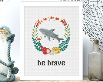 Ocean Baby Fish Cross Stitch Pattern Pdf. Nursery Decor. Under | Etsy