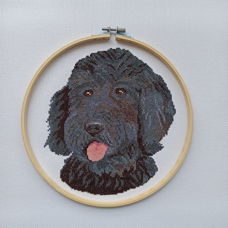 Black Goldendoodle Dog Counted Cross Stitch Pattern Pdf. - Etsy