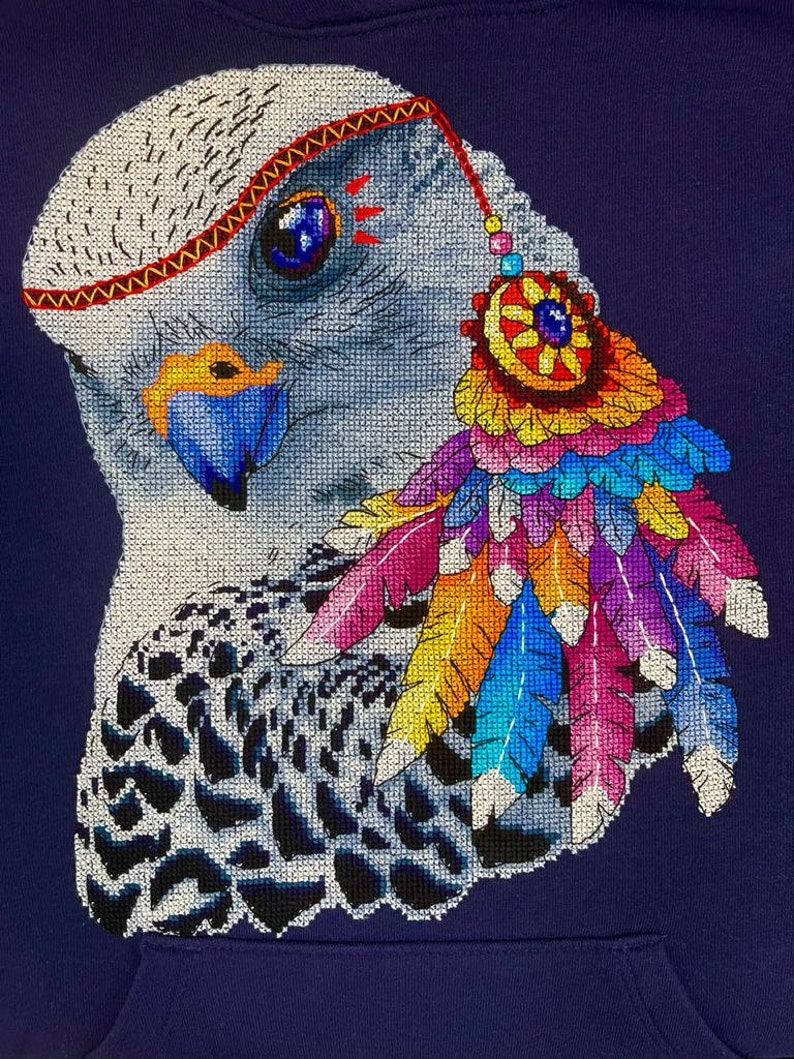 Amerindian Falcon. Cross Stitch Pattern. Cross Stitch Design. - Etsy