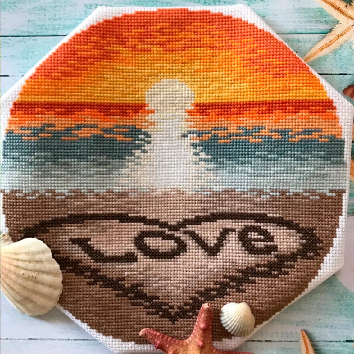 Landscape Counted Cross Stitch Pattern Pdf. Coastal Sand Beach - Etsy