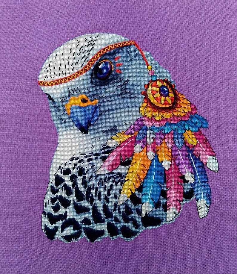 Amerindian Falcon. Cross Stitch Pattern. Cross Stitch Design. - Etsy