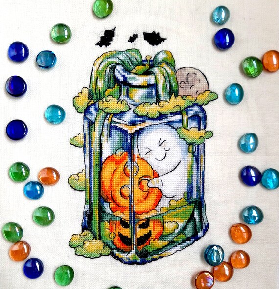 Fear Potion Cross Stitch Potion Embroidery Xstitch Pumpkin - Etsy