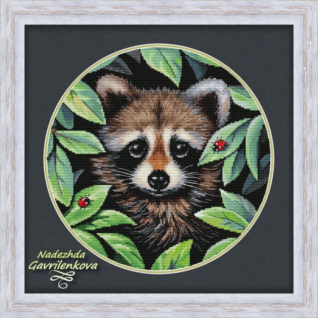 Raccoon. Cross Stitch Pattern. Cross Stitch Design. Digital. PDF. Saga ...