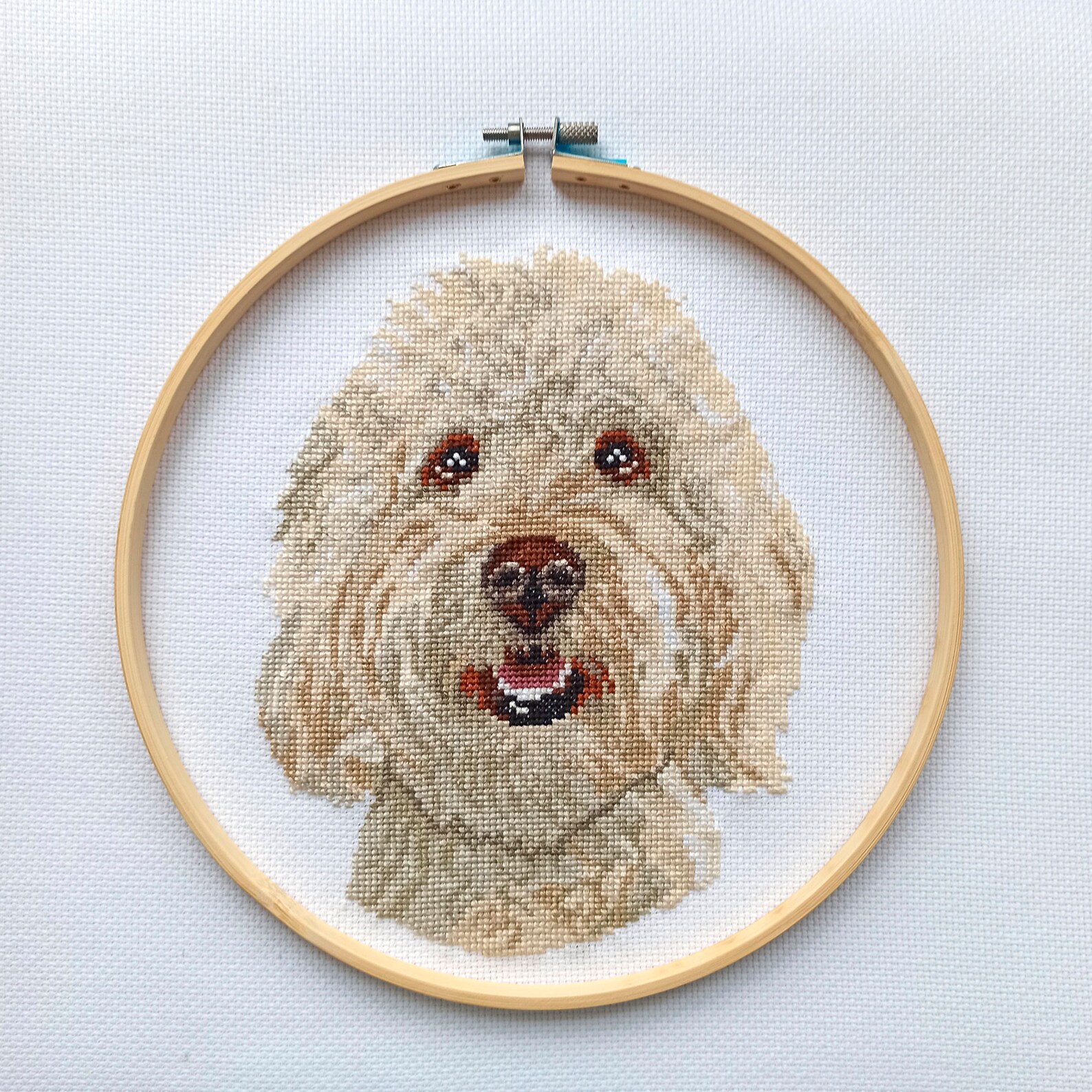 Cream Goldendoodle Dog Counted Cross Stitch Pattern Pdf. | Etsy