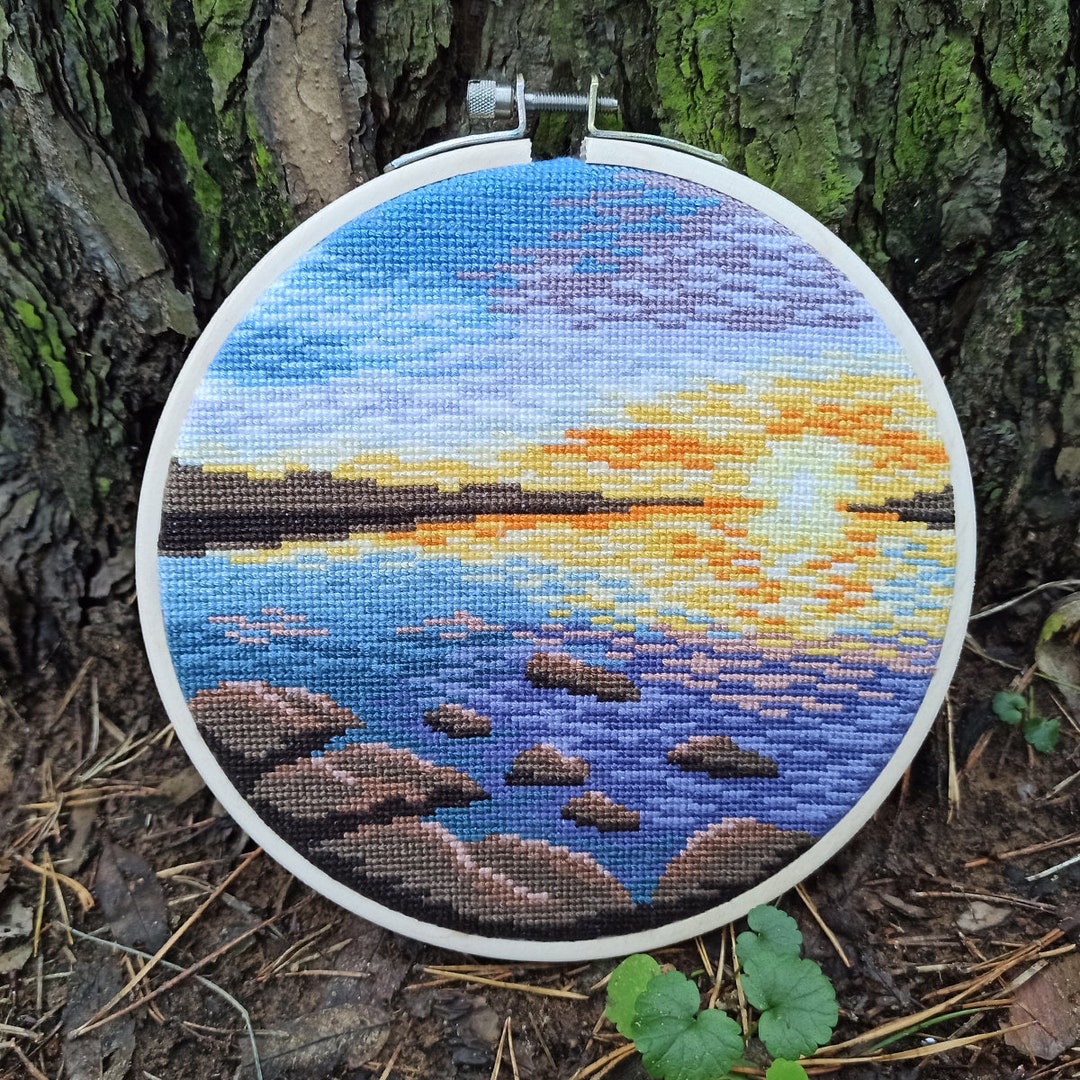 Ocean Seascape Counted Cross Stitch Pattern Pdf. Coastal Beach Cross ...