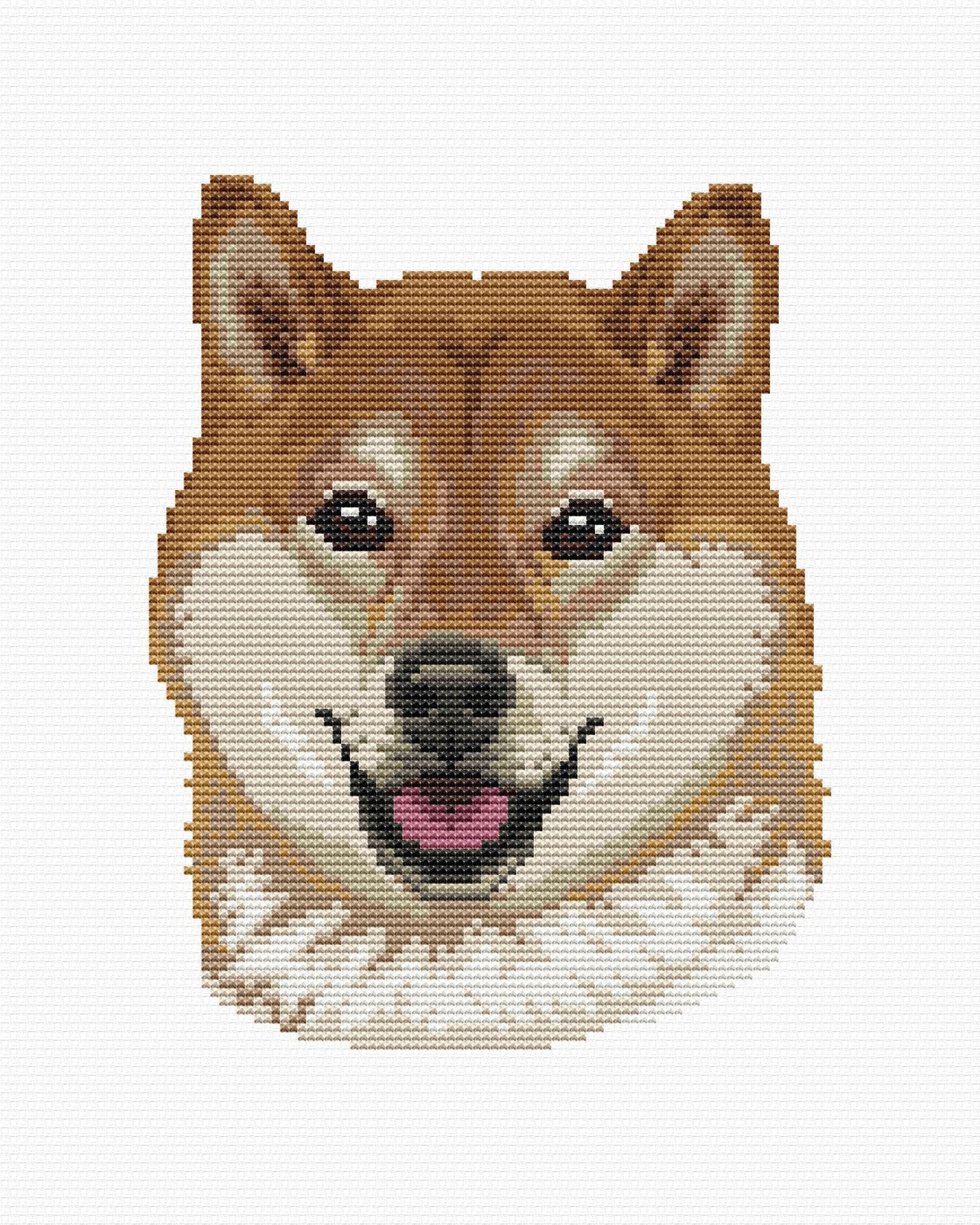 Shiba Inu Dog Counted Cross Stitch Pattern Pdf. Modern Pet - Etsy