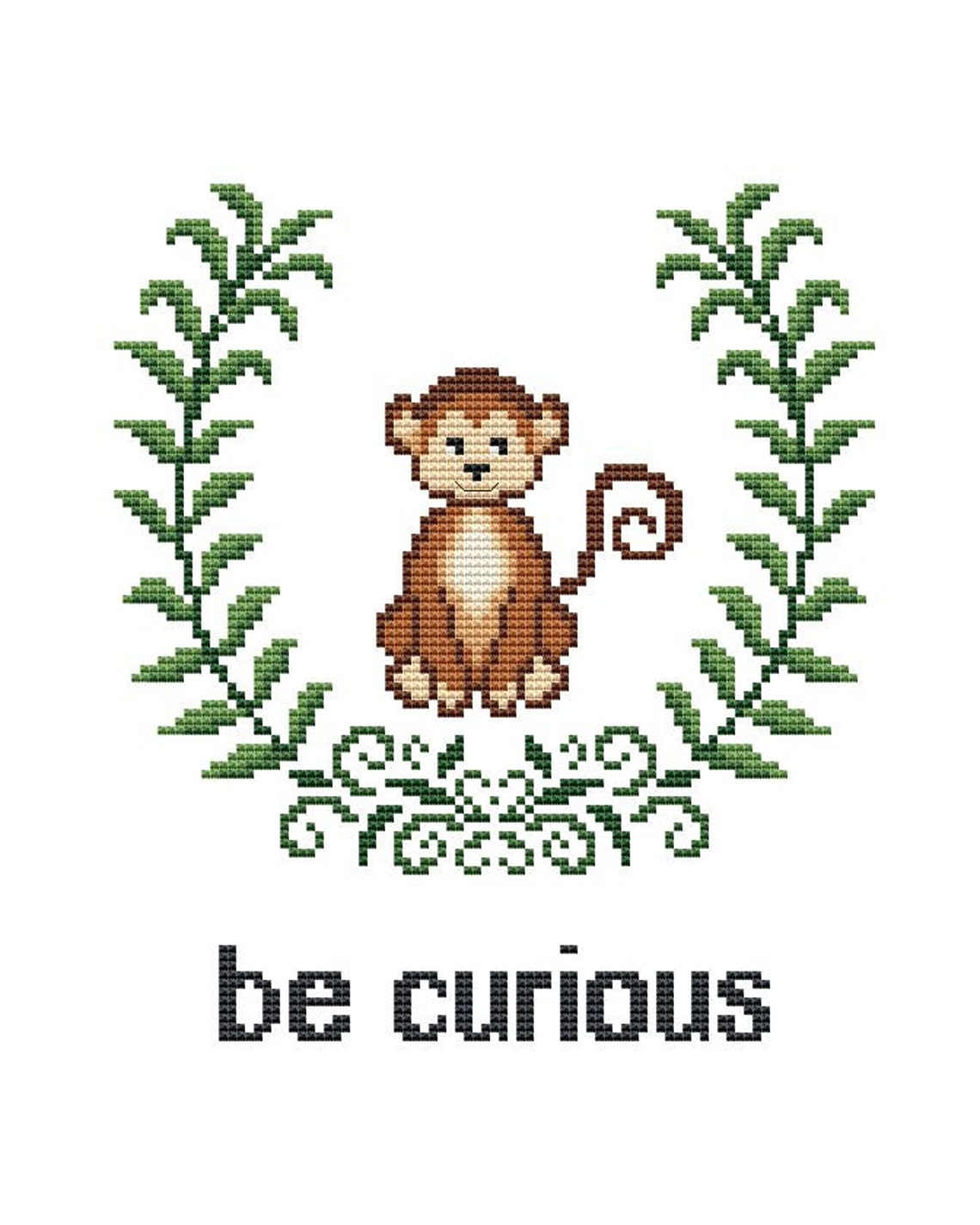 Woodland Baby Monkey Cross Stitch Pattern Pdf. Nursery Decor. - Etsy