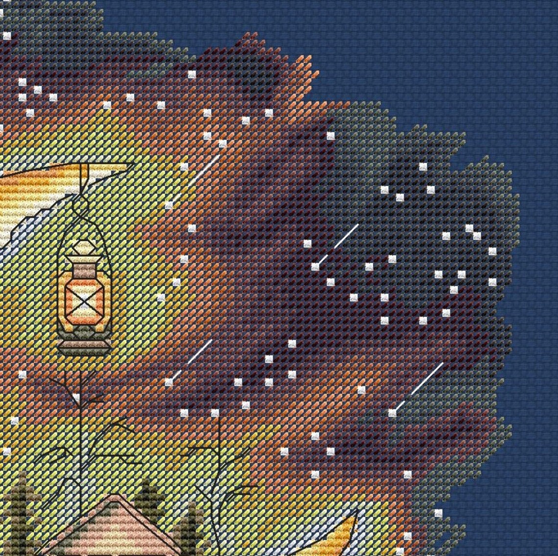 Cross Stitch Spring Moon Embroidery Spring Embroidery Moon - Etsy