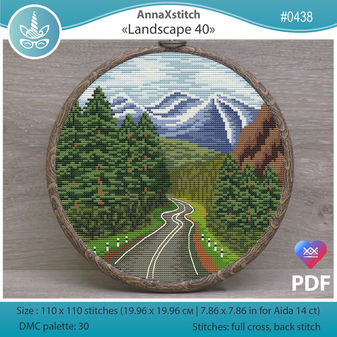 Landscape Counted Cross Stitch Pattern Pdf. Forest Cross - Etsy
