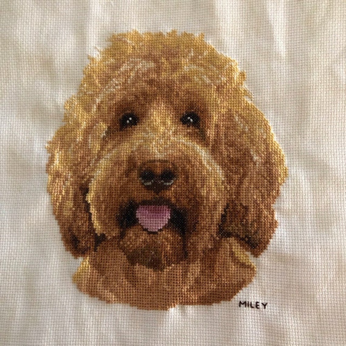 Red Goldendoodle Dog Counted Cross Stitch Pattern Pdf. Modern - Etsy