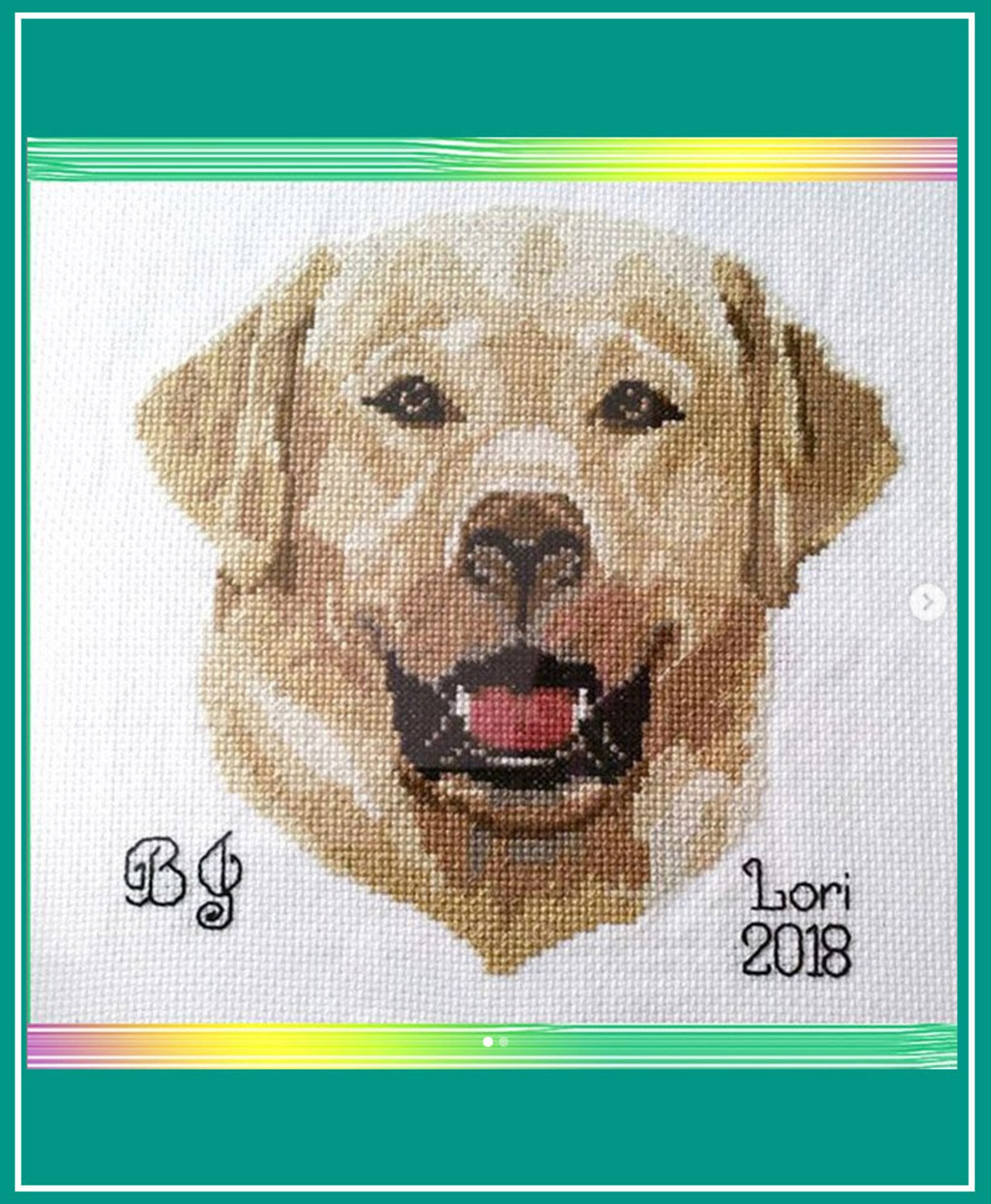 Cream Labrador Dog Counted Cross Stitch Pattern Pdf. Modern - Etsy