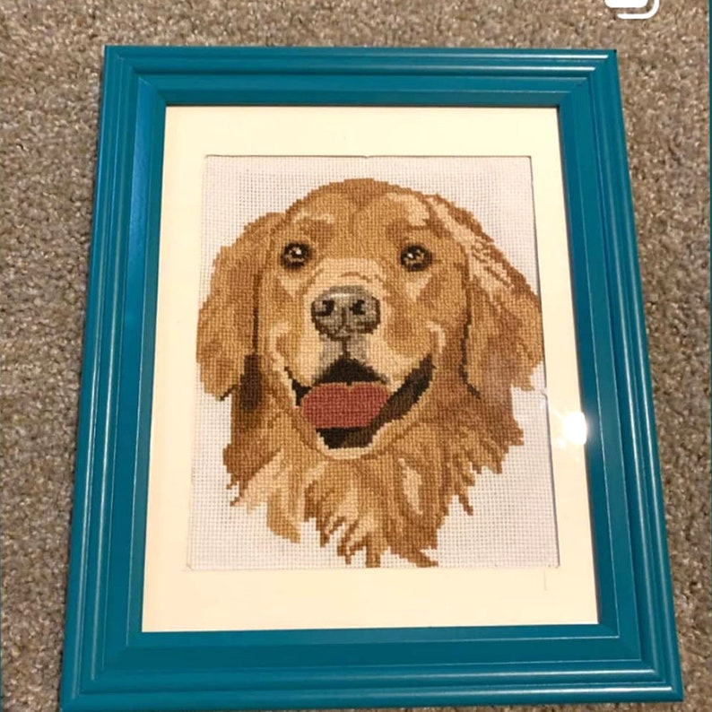 Golden Retriever Dog Counted Cross Stitch Pattern Pdf. Modern - Etsy