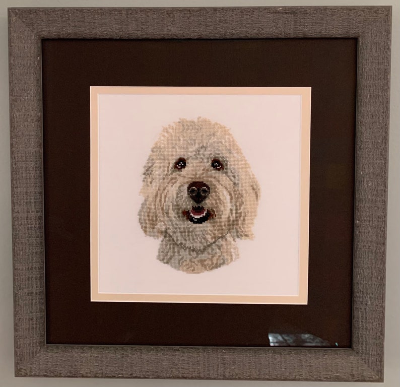 Cream Goldendoodle Dog Counted Cross Stitch Pattern Pdf. | Etsy