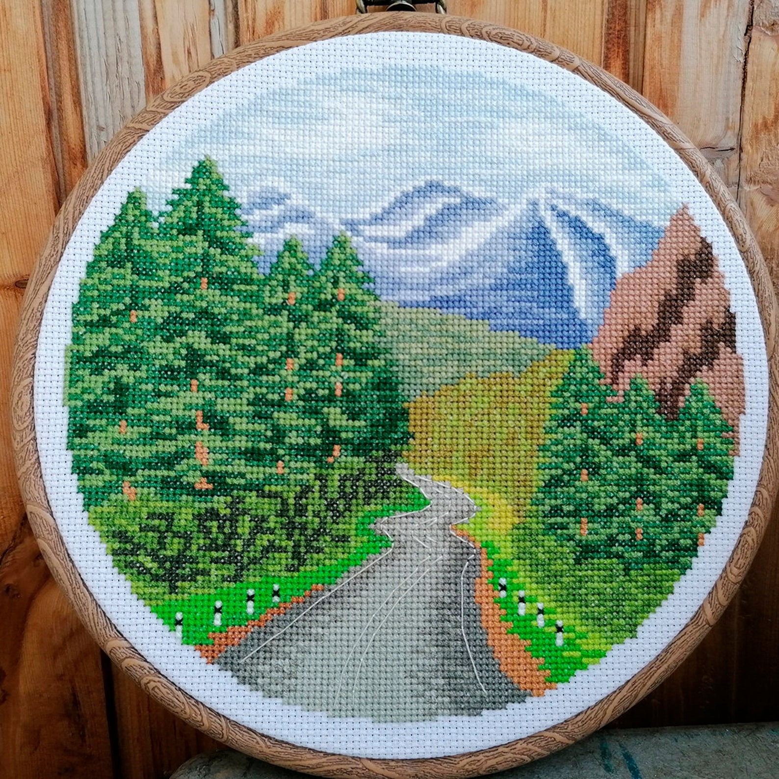 Landscape Counted Cross Stitch Pattern Pdf. Forest Cross - Etsy
