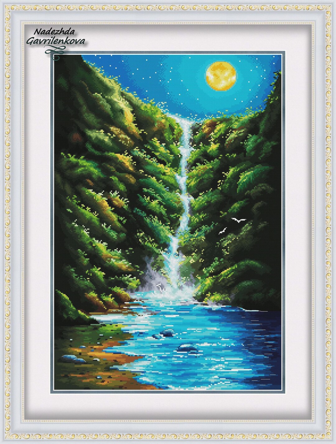 Waterfall. Cross Stitch Pattern. Cross Stitch Design. Digital. PDF ...
