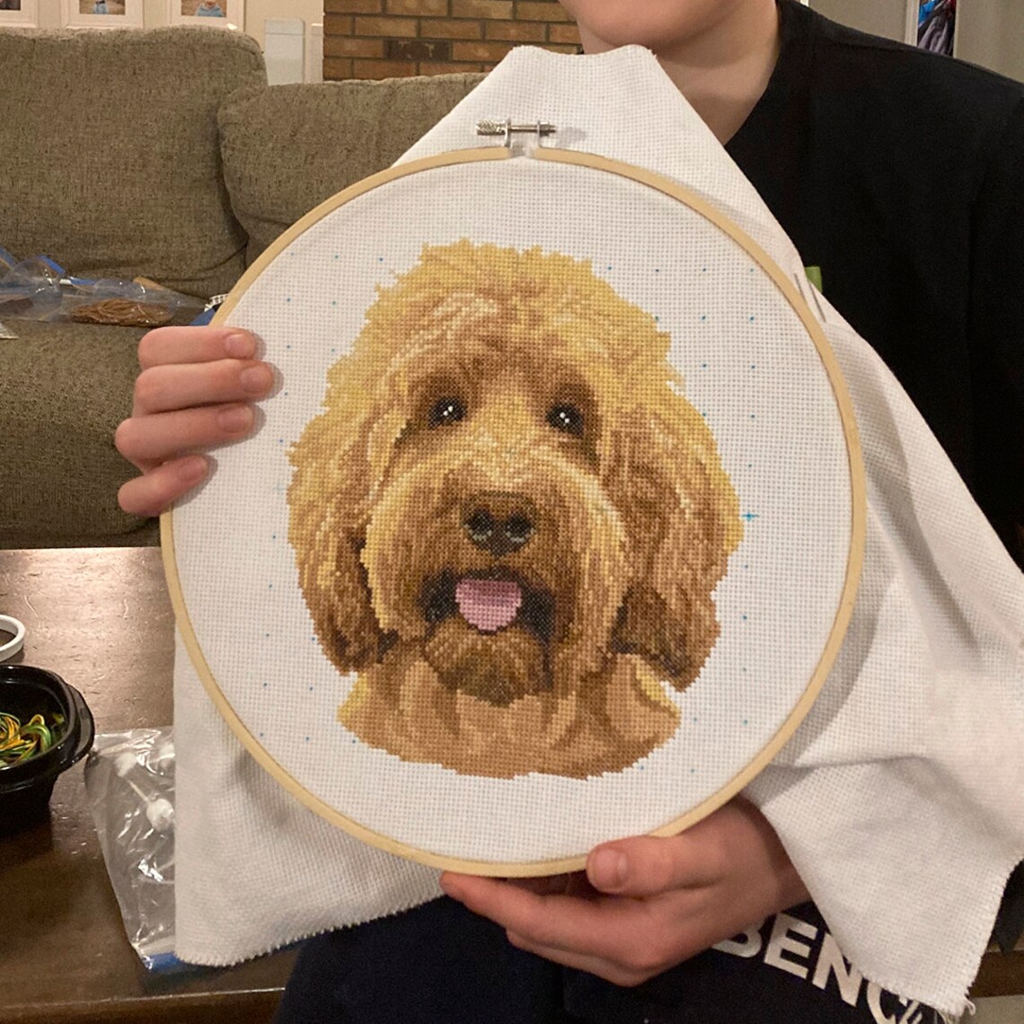 Red Goldendoodle Dog Counted Cross Stitch Pattern Pdf. Modern - Etsy